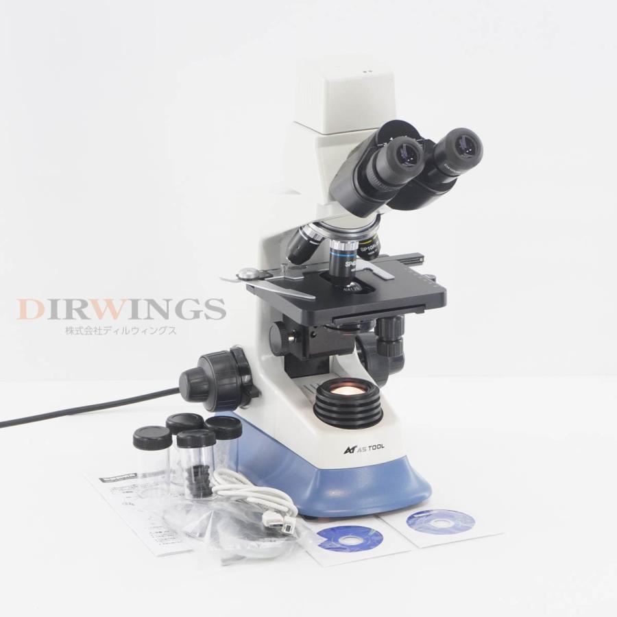 [DW]USED 8日保証 AS ONE DA1-180M Microscope 生物顕微鏡 EW10×/20 SP4 SP10 SP40 ...