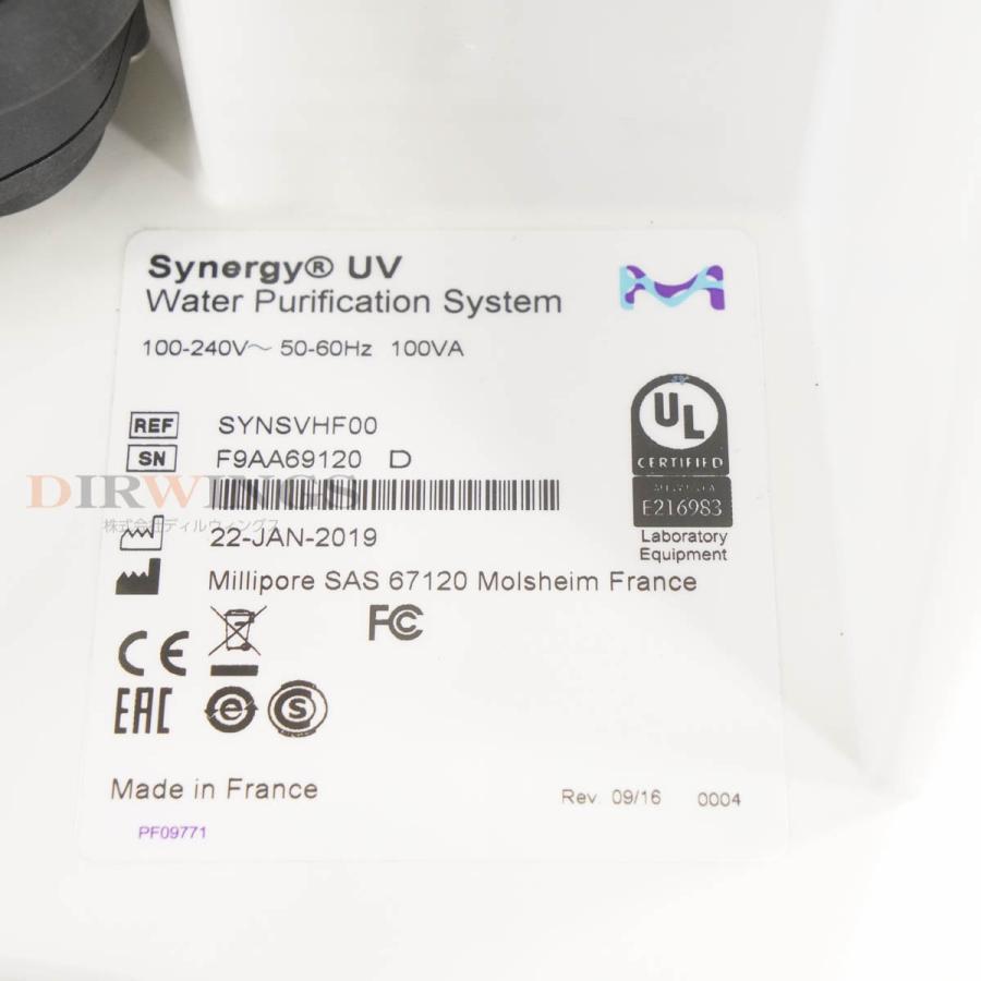 [DW]USED 8日保証 MILLIPORE Synergy UV SYNSVHF00 Water Purification System ...
