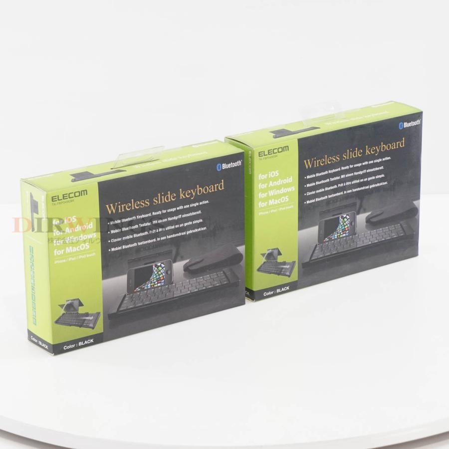 [PG]USED 8日保証 2個セット ELECOM TK-FBP049EBK Layout DE スライド開閉式 Bluetooth ワイヤレス キーボード Wireless sl ...