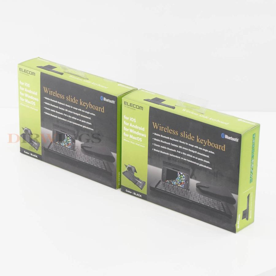 [PG]USED 8日保証 2個セット ELECOM TK-FBP049EBK Layout DE スライド開閉式 Bluetooth ワイヤレス キーボード Wireless sl ...