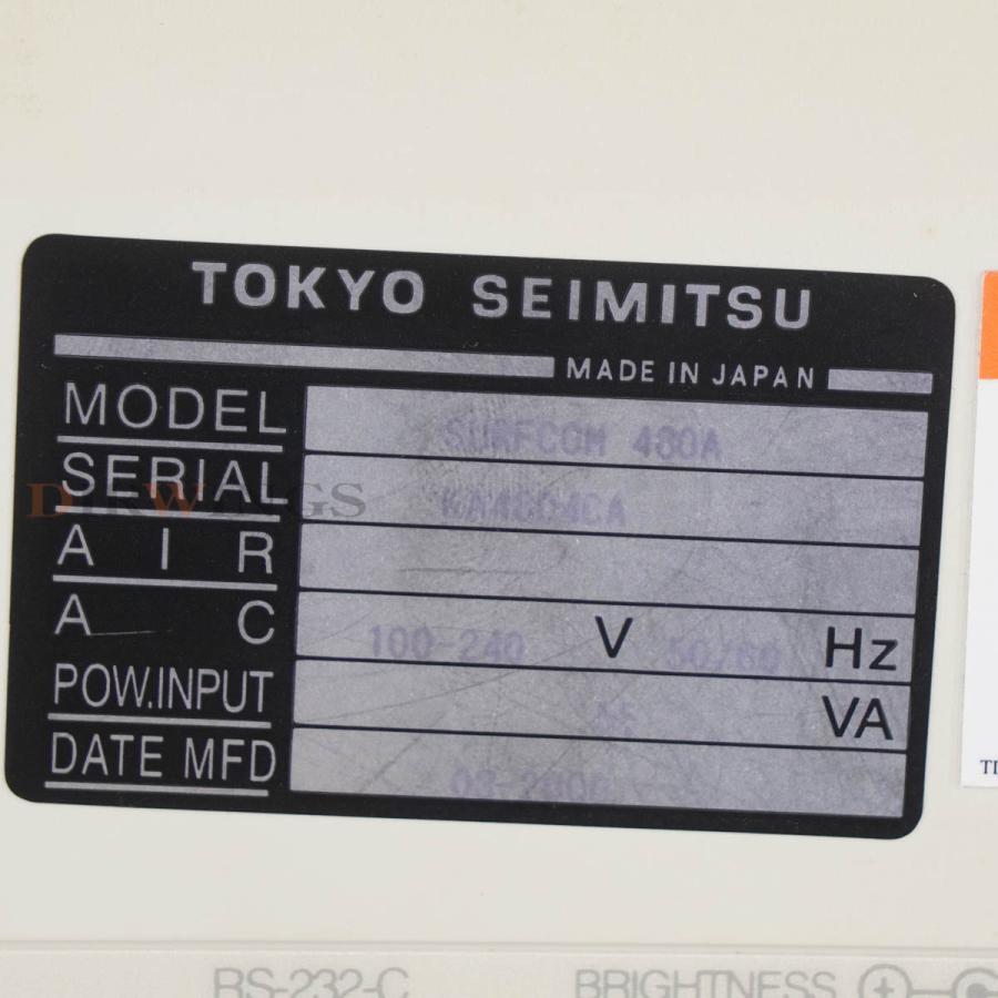 [DW]USED 8日保証 TOKYO SEIMITSU SURFCOM 480A ACCRETECH サーフコム 表面粗さ測定機 輪郭形状 ...