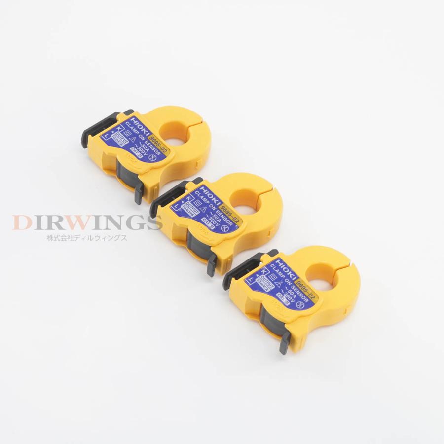 [DW]USED 8日保証 3個セット 08~10/2023CAL HIOKI 9695-02 CLAMP ON SENSOR クランプオン ...