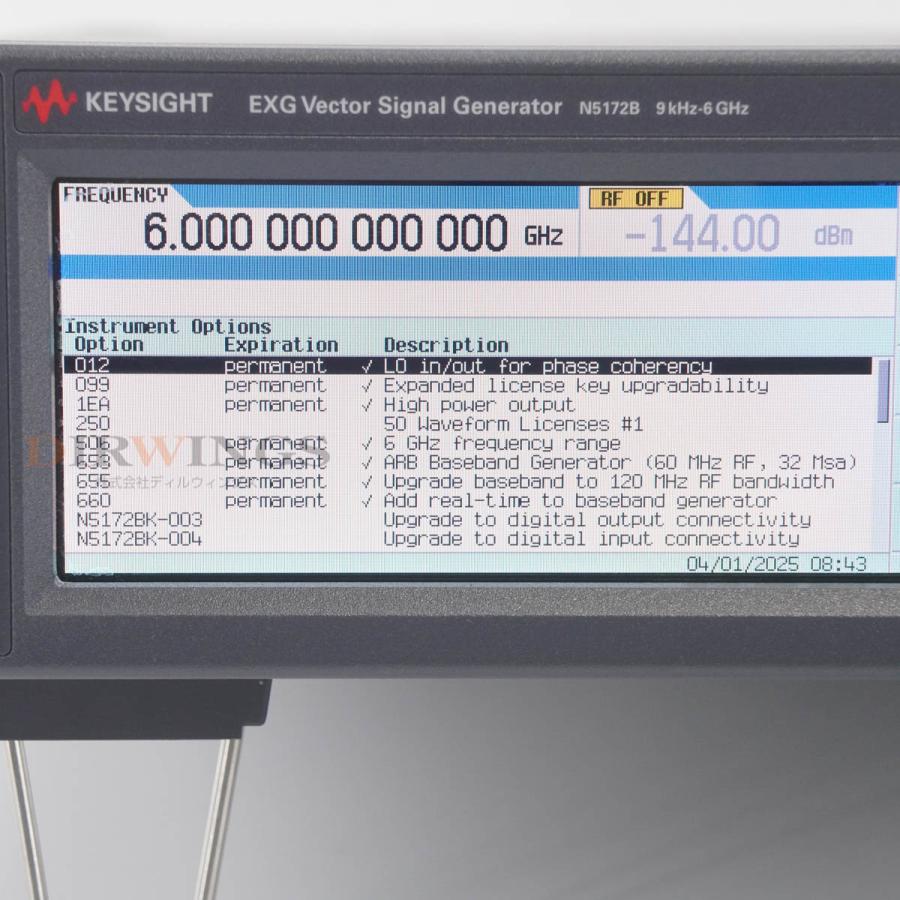 [DW]USED 8日保証 校正2025年10月まで有効 Keysight N5172B X-Series EXG Vector Signal Generator RFベクトル信号発生器 ...