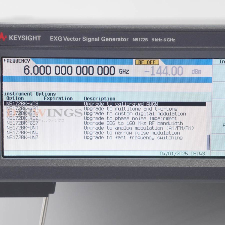 [DW]USED 8日保証 校正2025年10月まで有効 Keysight N5172B X-Series EXG Vector Signal Generator RFベクトル信号発生器 ...