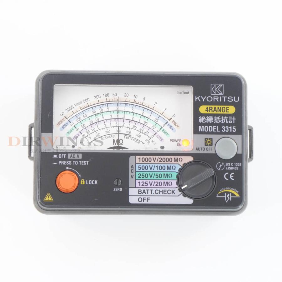 [DW]USED 8日保証 KYORITSU 3315 4RANGE INSULATION TESTER 絶縁抵抗計 4レンジ [07117 ...