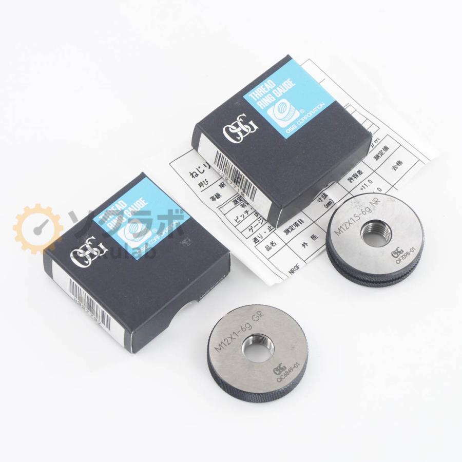[DW]USED 8日保証 セット OSG M12X1-6g GR M12X1.5-6g NR THREAD RING GAUGE ねじリング ...