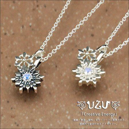 UZU ウズ ネックレス レディース アクセサリー シルバー925 雪の結晶モチーフ ブルームーンストーン ペンダント 純正チェーン付き NE-594 : 正規品取扱店 Jewelry ...