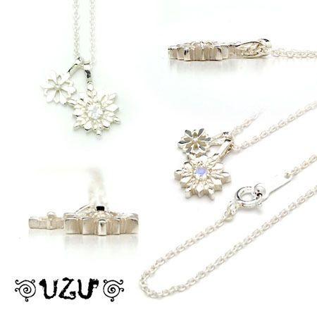 UZU ウズ ネックレス レディース アクセサリー シルバー925 雪の結晶モチーフ ブルームーンストーン ペンダント 純正チェーン付き NE-594 : 正規品取扱店 Jewelry ...