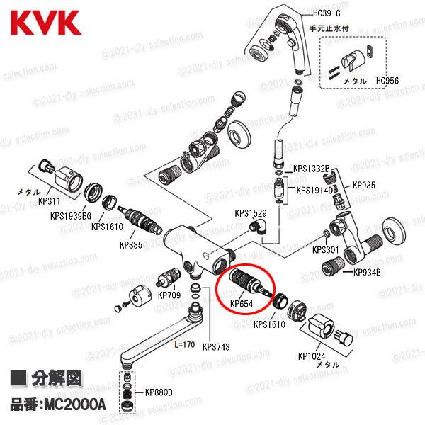 KVK 旧MYM 切替カートリッジ KP728 MS6143 MC6143シリーズ用 バスシャワー水栓用 浴室水栓 構造部品 補修部品 オプションパーツ 【本物新品保証】