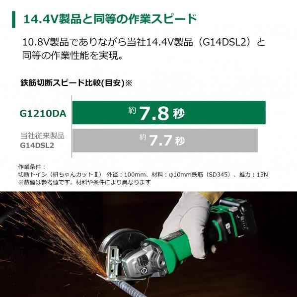 HiKOKI(ハイコーキ) 10.8V コードレスディスクグラインダ 電池2個・充電器・ケース付き トイシ径100mm G1210DA (2LSK) :H03-5418:DIY FACTORY ...