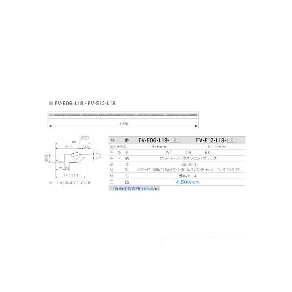 ※法人専用品※城東テクノ 鋼板製 軒天換気材 本体 FV-E12-L18-WT : DIY FACTORY ONLINE SHOP - 通販 - Yahoo!ショッピング