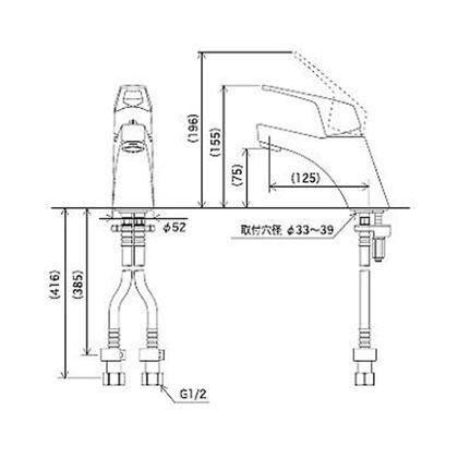 KVK 洗面用シングルレバー式混合栓 奥行×高さ:125×571mm KM7001T : DIY FACTORY ONLINE SHOP - 通販 - Yahoo!ショッピング