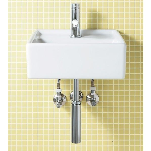 LIXIL アクアセラミック 吐水口回転式シングルレバー混合水栓 床排水(ボトルトラップ) 壁給水 ピュアホワイト 380×380×135mm YL-A531MP(C)V/BW1 : l13 ...