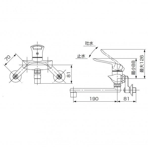 SANEI シングル混合栓 K1712E2-13 :s08-6223:DIY FACTORY ONLINE SHOP - 通販 - Yahoo!ショッピング
