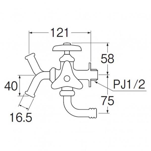 SANEI 万能二口横水栓 JF12A-13 :s08-9926:DIY FACTORY ONLINE SHOP - 通販 - Yahoo!ショッピング