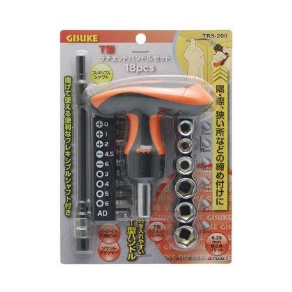 GISUKE T型ラチェットハンドルセット18pcs H180×W135×D40(mm) : DIY FACTORY ONLINE SHOP - 通販 - Yahoo!ショッピング