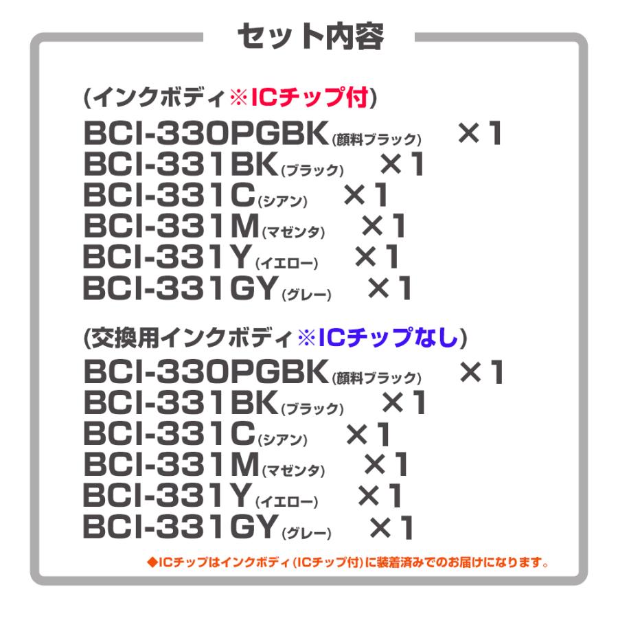 キヤノン BCI-331+330 / 6MP 大容量 6色セット Ecoink10 スターターセット+交換用1セット ICチップが10回使える 再利用 キャノン Canon 互換インク ...