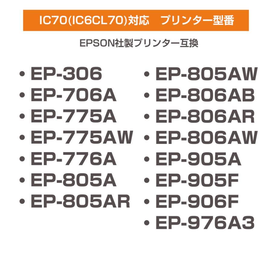 エプソン プリンターインク 70 ICY70L互換 イエロー3個 黄色 ICY70互換の増量版 大容量 EPSON 互換インクカートリッジ EP306 EP805A EP806AW ...