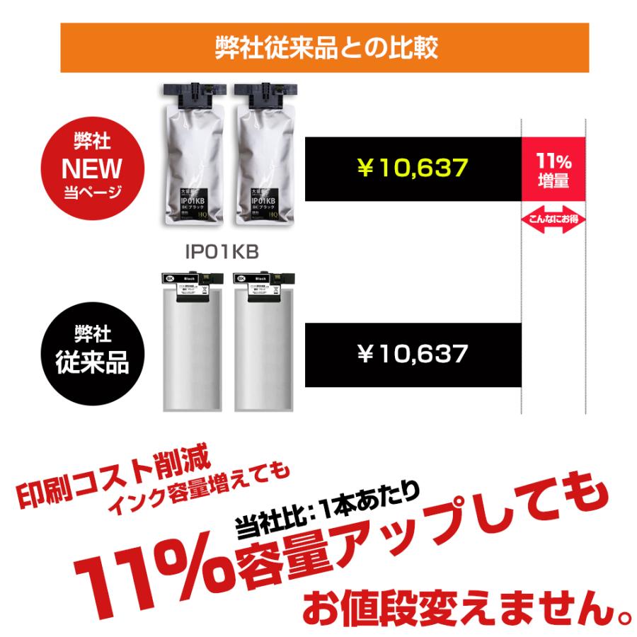 エプソン 【純正同等品質】IP01KB ブラック [顔料] ×2個 互換 インクパック プリンターインク IP01CAの増量版 互換パック PX-S884 PX-M884F PX-S885 ...