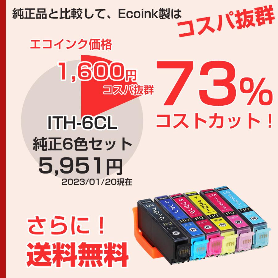 エプソン プリンターインク ITH-6CL イチョウ ITH6cl 6色セット EPSON 互換インクカートリッジ ITH-BK EP-710A EP-711A EP-810A EP-811A ...