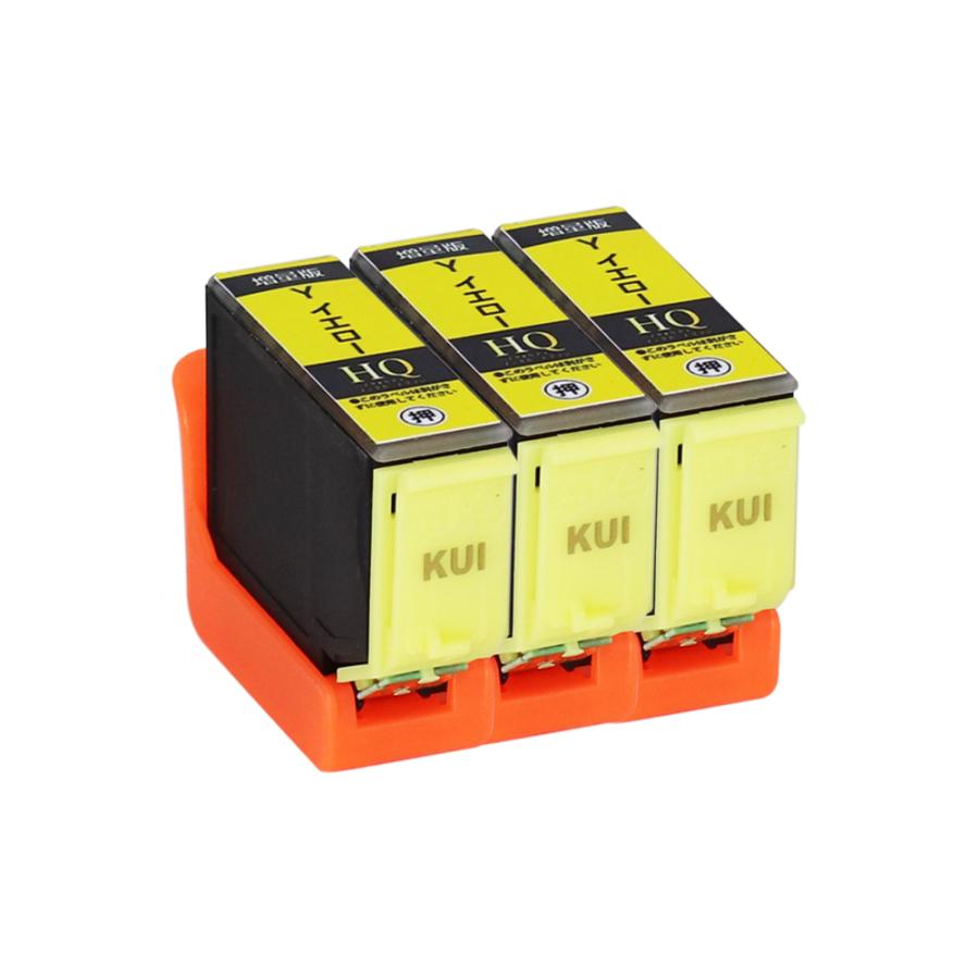 エプソン プリンターインク KUI クマノミ KUI-Y-L×3個 イエロー×3個 黄色 KUI-Yの増量版 EPSON 大容量 互換インクカートリッジ EP-880 EP-879 : eg ...