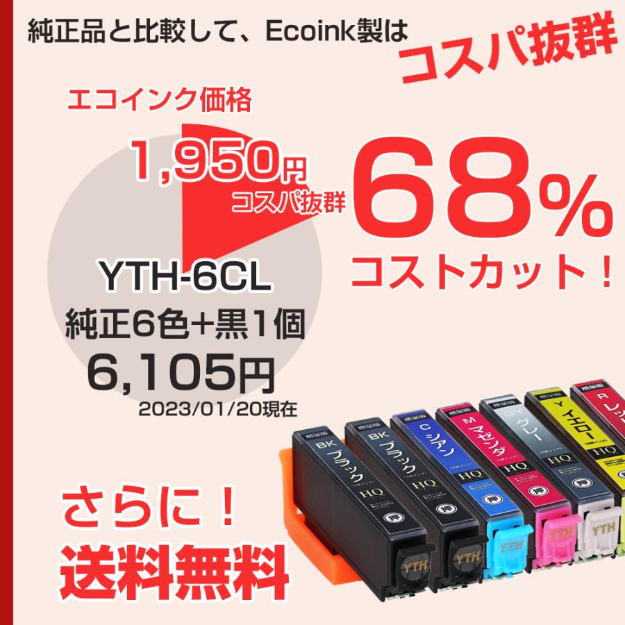 エプソン YTH-6CL ヨット 6色+黒1個 エプソンプリンター対応 互換インクカートリッジ 6色パック+ブラック EP30VA EP-10VA用 EPSONプリンター用 EP-10VA ...