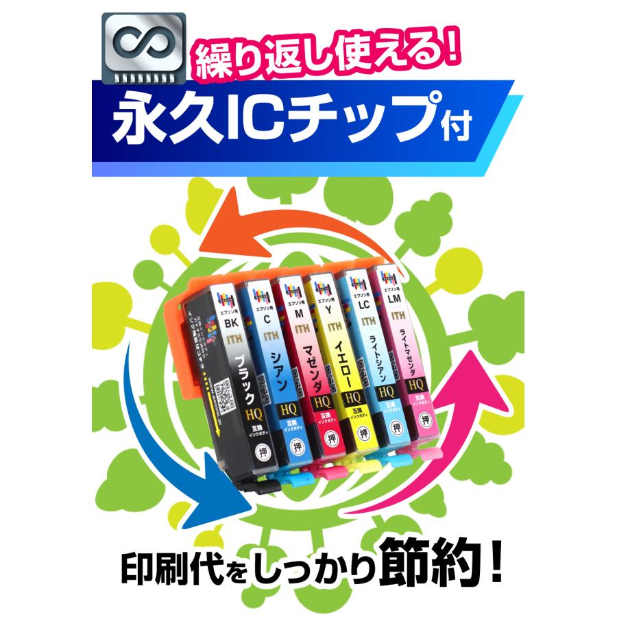 【永久ICチップ付き】ITH-6CL 6色パック スターターセット イチョウ 互換インクカートリッジ ITH いちょう EPSON EP-709A EP-710A EP-711A EP ...