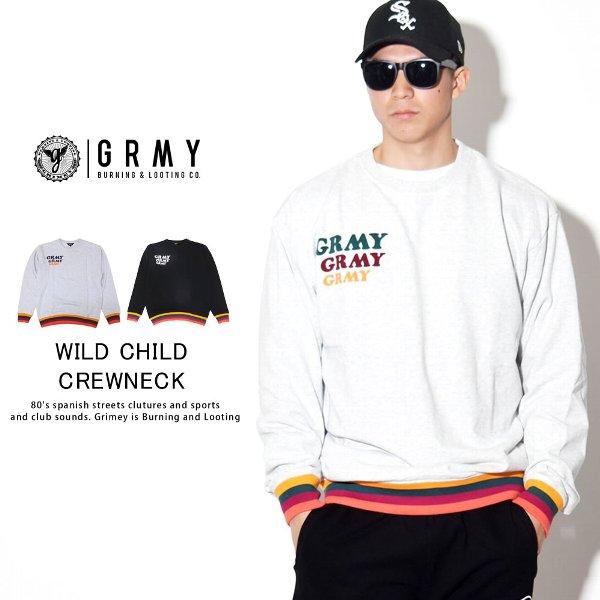 GRIMEY（グライミー） トレーナー メンズ スウェット 裏毛 WILD CHILD CREWNECK ブランド 秋冬 : DJドリームス ...