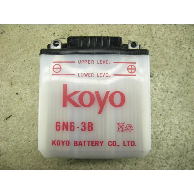★KOYO★ 6N6-3B 6V バッテリー 液無し BATTERY B.20 : DMR-Japan - 通販 - Yahoo!ショッピング