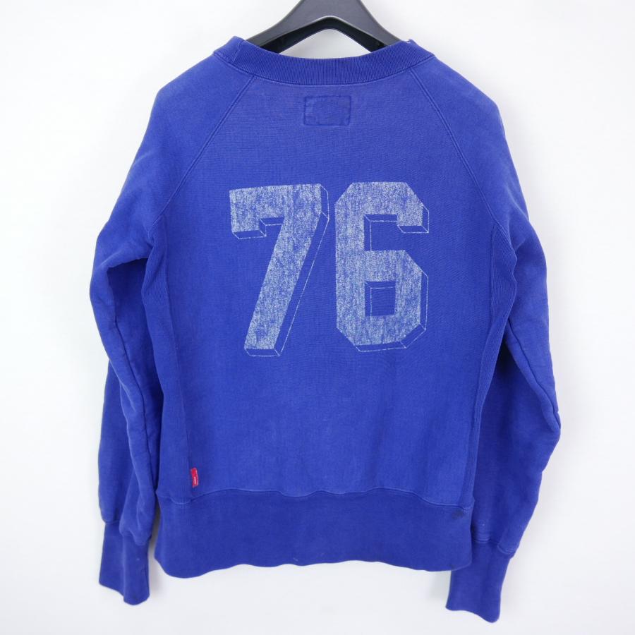 WTAPS 08AW ダブルタップス HELL WEEK SWEATER CREW NECK COTTON メンズ トップス クルーネック ペンキ加工 スウェット トレーナー BLUE S ...