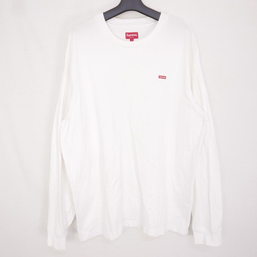 Supreme シュプリーム Small Box L/S Tee スモールボックスロゴ クルーネック 長袖Tシャツ ロンT 赤ロゴ 無地WHITE L 白 : DIVERSION ヤフー ...