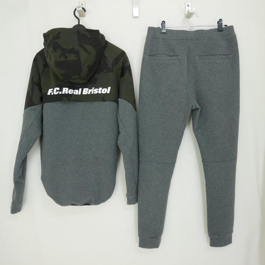F.C.Real Bristol 21AW エフシーレアルブリストル VENTILATION HOODIE TECH KNIT TRAINING PANTS カモ切替 セットアップ GRAY ...