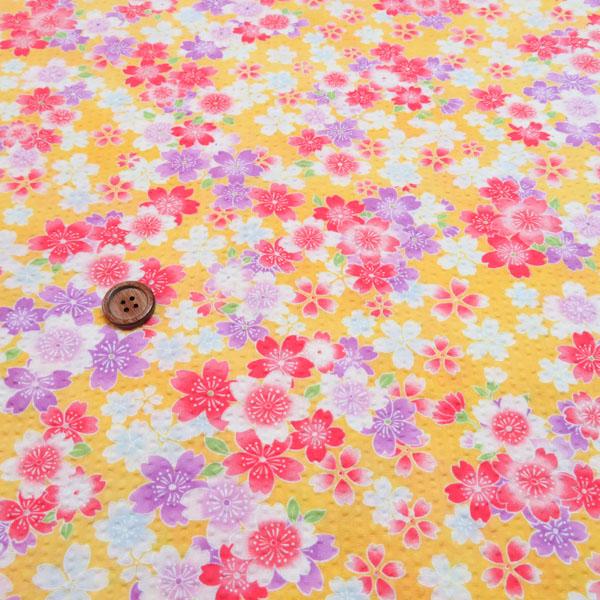 リップルプリント(桜 イエロー) : 布の店 ドシル - 通販 - Yahoo!ショッピング