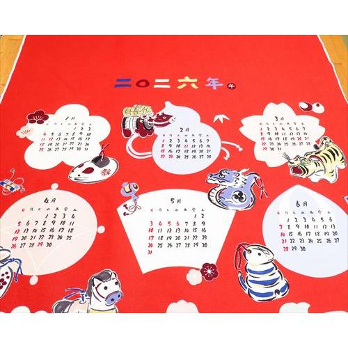 2026年度布カレンダー(干支暦 赤) : 布の店 ドシル - 通販 - Yahoo!ショッピング