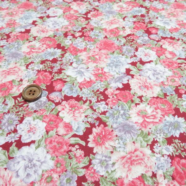 ツイルプリント(ローズガーデン ローズレッド) : 布の店 ドシル - 通販 - Yahoo!ショッピング