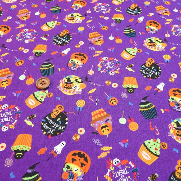 ハロウィン スケアープリント(パープル) : 布の店 ドシル - 通販 - Yahoo!ショッピング