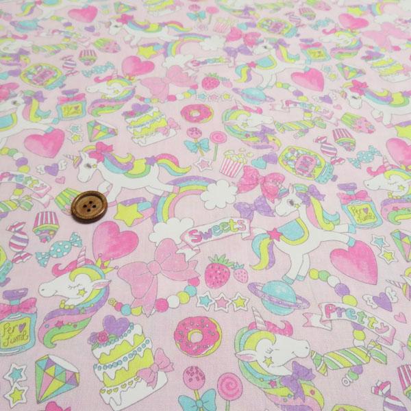 CBポプリンプリント(ユニコーン ピンク) : cb8100-6a : 布の店 ドシル - 通販 - Yahoo!ショッピング