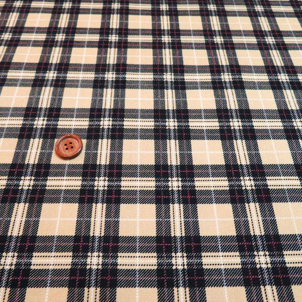 オックスプリント(タータンチェック ベージュ) : 布の店 ドシル - 通販 - Yahoo!ショッピング