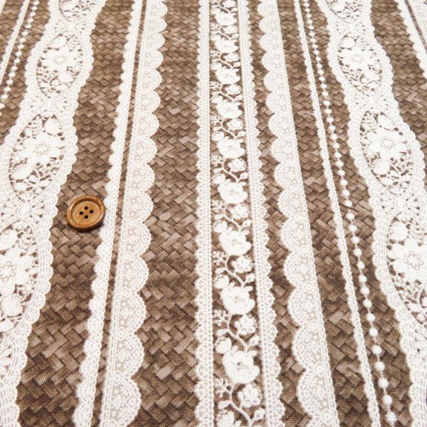 オックスプリント(Lace×Basket ダークブラウン) : ypa41010-1c : 布の店 ドシル - 通販 - Yahoo!ショッピング