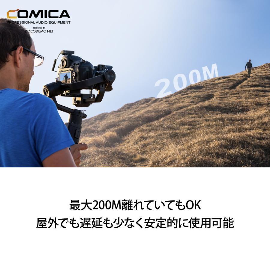 COMICA VIMO C1 2.4G デュアルチャンネル ミニ ワイヤレスマイク 4つのレベルゲインコントロール ビデオ録音用外付けマイク ...