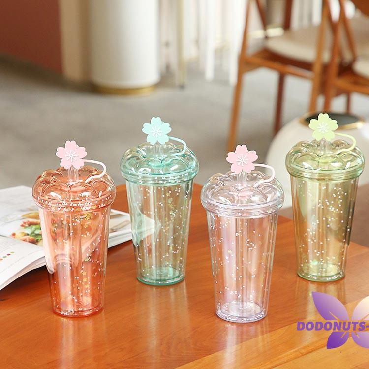 おしゃれ ストロー付き 大人 ストロー 保冷 タンブラー 二重構造 透明 軽量 スポーツ 漏れ防止 蓋付き 320/420/520ml ウォーターボト : ドドナッツショップ - 通販 ...