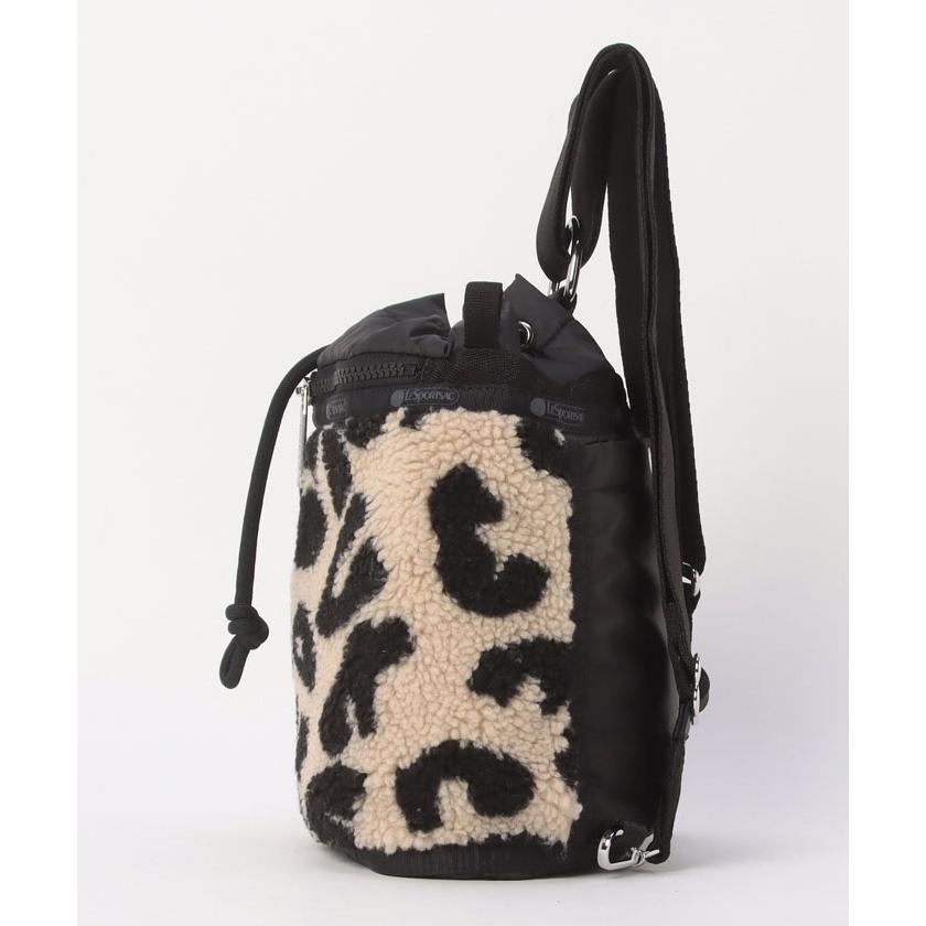 LeSportsac /SHERPA MINI BACKPACK/レオパードシェルパ/ミニバックパック/巾着型バックパック/ボア素材/ヒョウ柄 ...