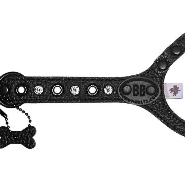バディーベルト ハーネス 4.5号 ブラックナイト スワロフスキークリスタル付 Black Knight 小型犬 ペット レザー 本革 BUDDYB : DogSkip Yahoo!店 ...