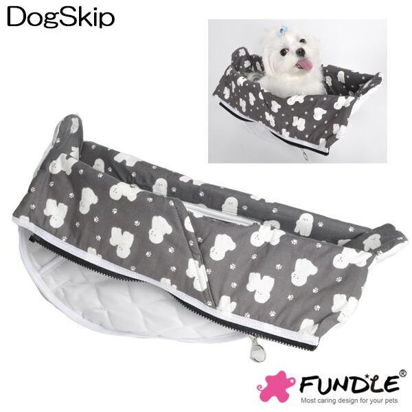 犬用 猫用 ファンドルペットスリング専用インナーバッグ パピー柄 スタンダードサイズ Fundle Puppy inner bag-gray ...