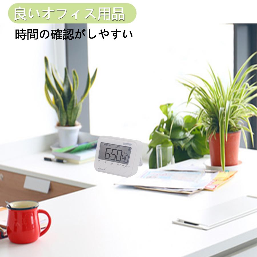 キッチンタイマー 12/24時間 置き時計 目覚まし時計 マグネット付き 最大99時59分59秒 デジタル タイマー 大画面 勉強 受験 資格 料理 スポーツ 消音 取扱説明書 ...