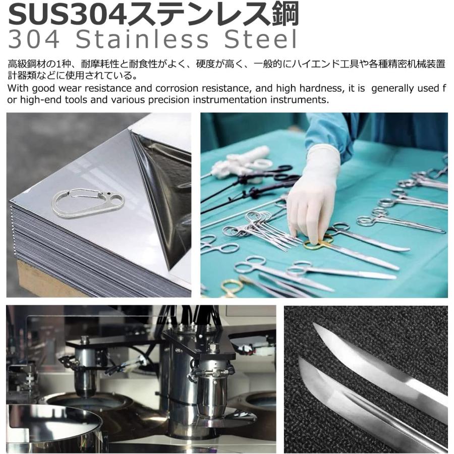 DOKEEP 10個入 カラビナ ミニカラビナ スナップフック SUS420J2 ステンレス鋼 軽量 耐久性 おしゃれ 多機能 スプリングフック 5.5cm : DOKEEP直営店 - 通販 ...