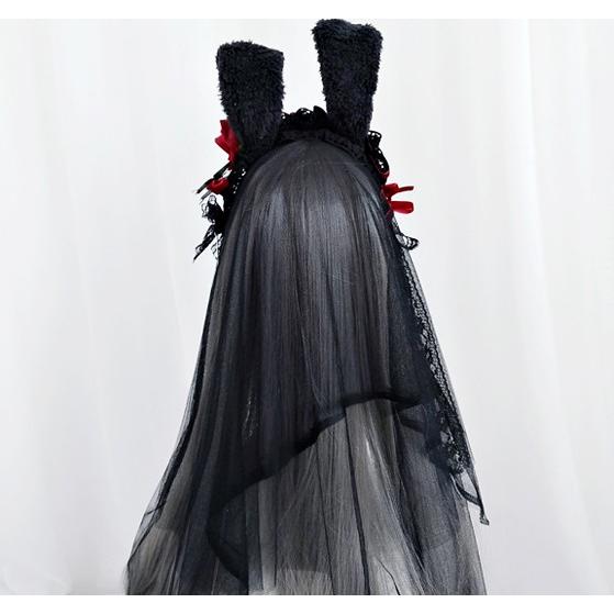 黒うさぎ カチューシャ コスプレ ゴスロリ ゴシックロリータ 黒うさぎ カチューシャ コスプレ ゴスロリ ゴシックロリータ