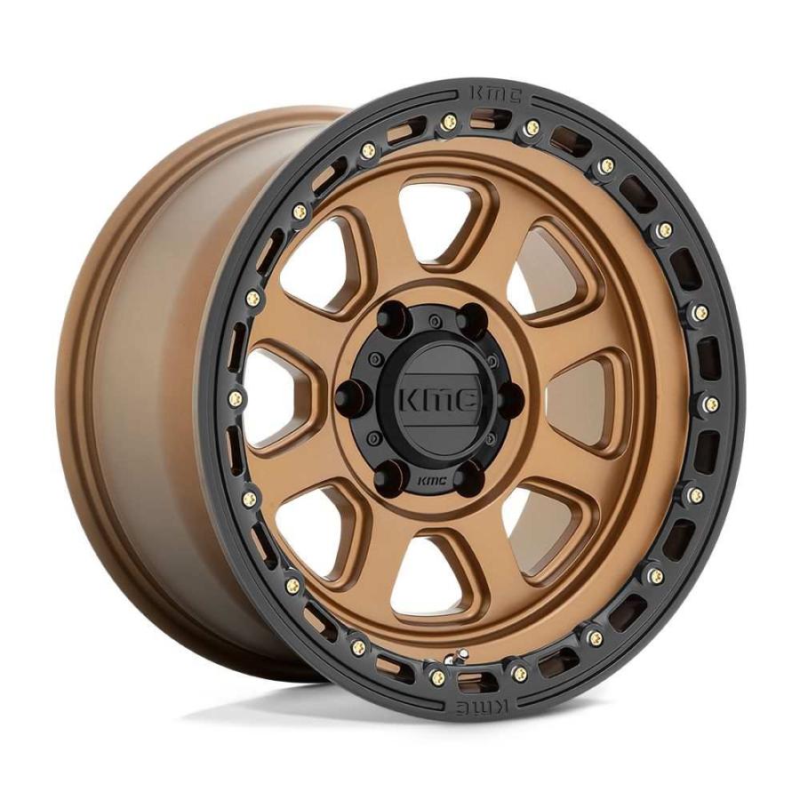 [KMC(ケーエムシー)] 18インチアルミホイール 1本 KM548 CHASE 18×9J 5H 150 +18 CB110.1 MATTE BRONZE W/ BLACK LIP ...