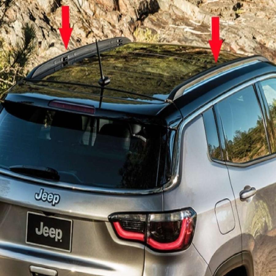 [Mopar モパー] ルーフレール 2ピース ブラック アルミ JEEP ジープ コンパス MP 2017年〜2019年/送料無料 ...