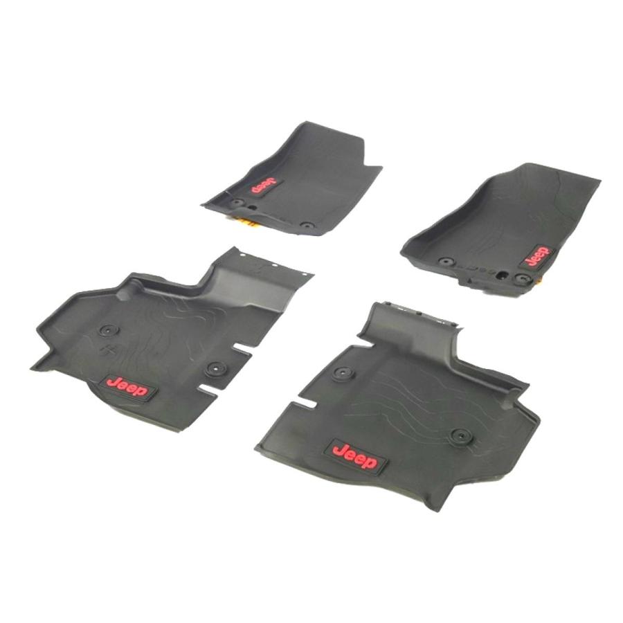 クライスラー・ジープ [MOPAR(モパー)USA正規品]ラバーフロアマット 一台分 ジープ ロゴ付 Jeep Wrangler ラングラー ...